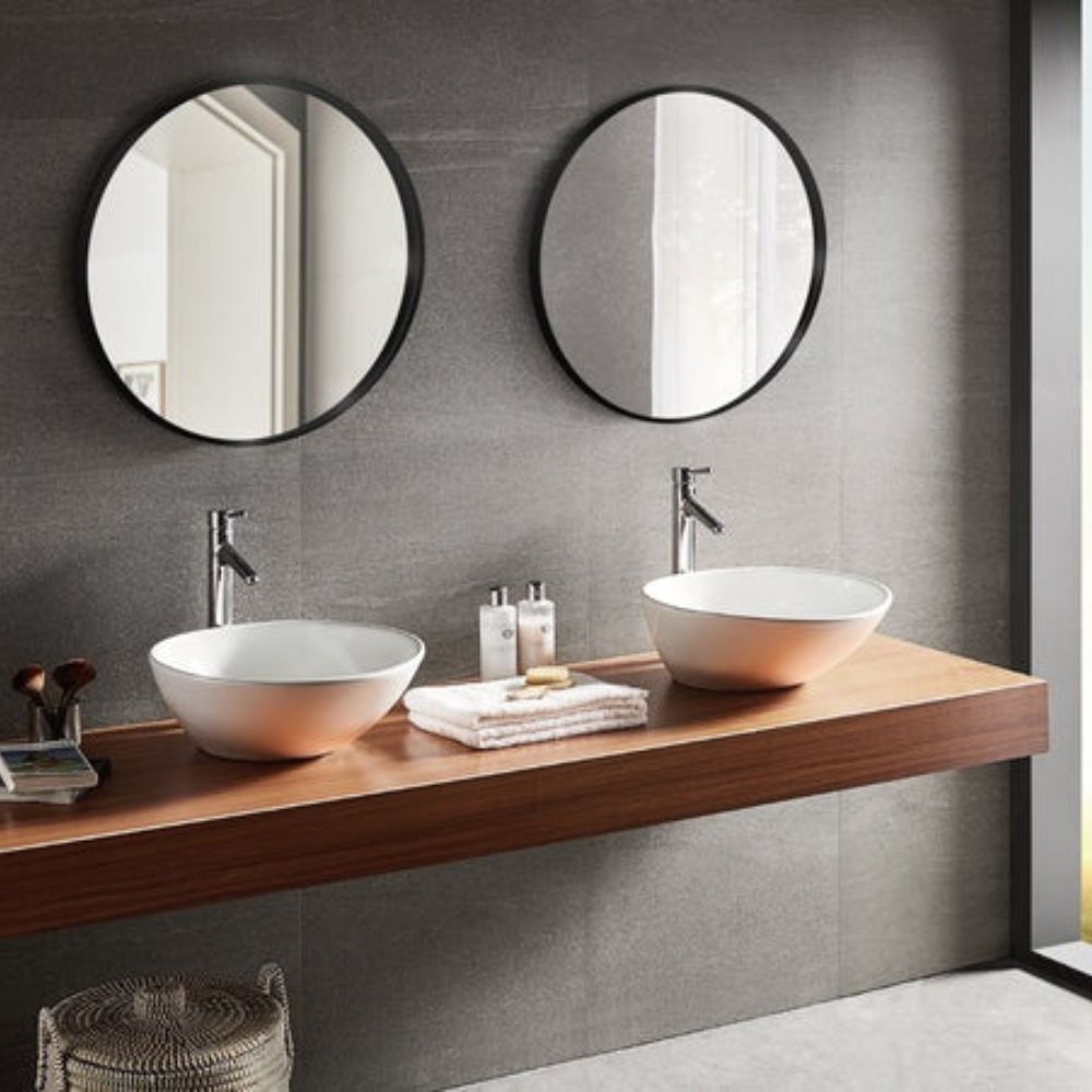 Barcelona Black Round Bathroom Mirror – Mirrors Direct