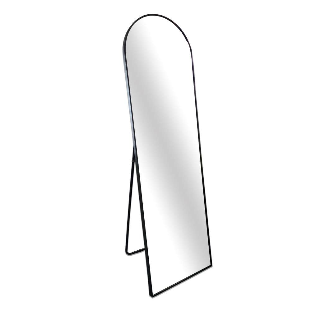 Benson Black Arch Floor Mirror With Stand – Mirrors Direct