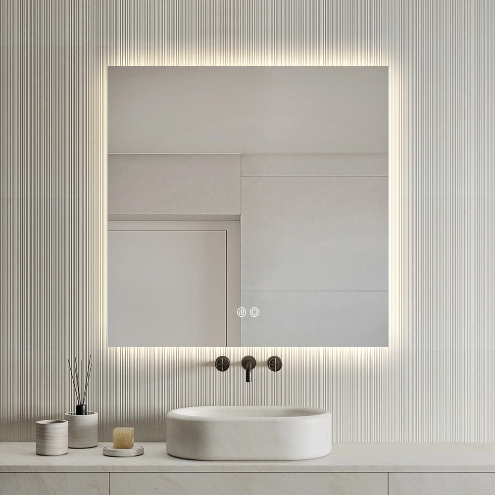 Bria Square Frameless LED Mirror – Mirrors Direct