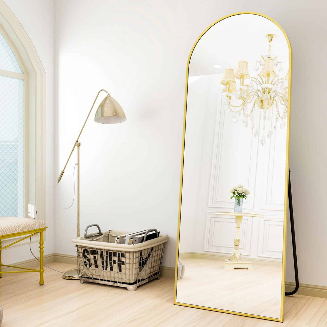 Lyra Gold Arched Full Length Mirror – Mirrors Direct
