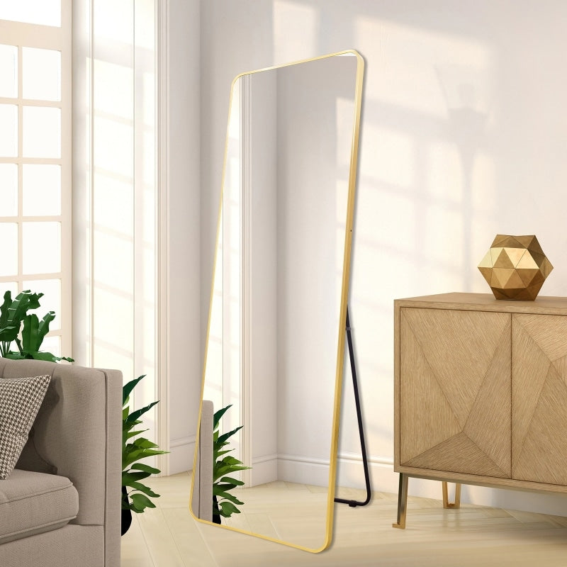 Ophelia Gold Rectangular Rounded Mirror – Mirrors Direct