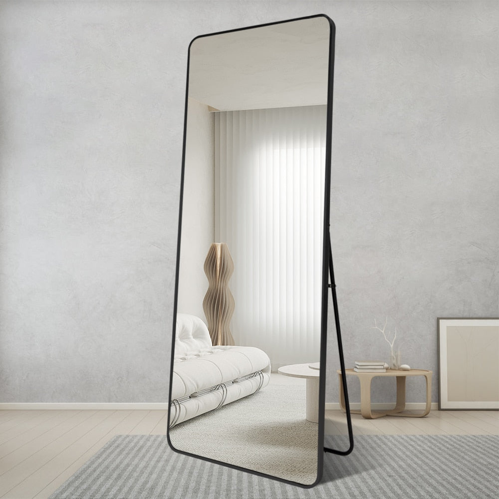 Sylvan Black Rounded Full Length Mirror – Mirrors Direct