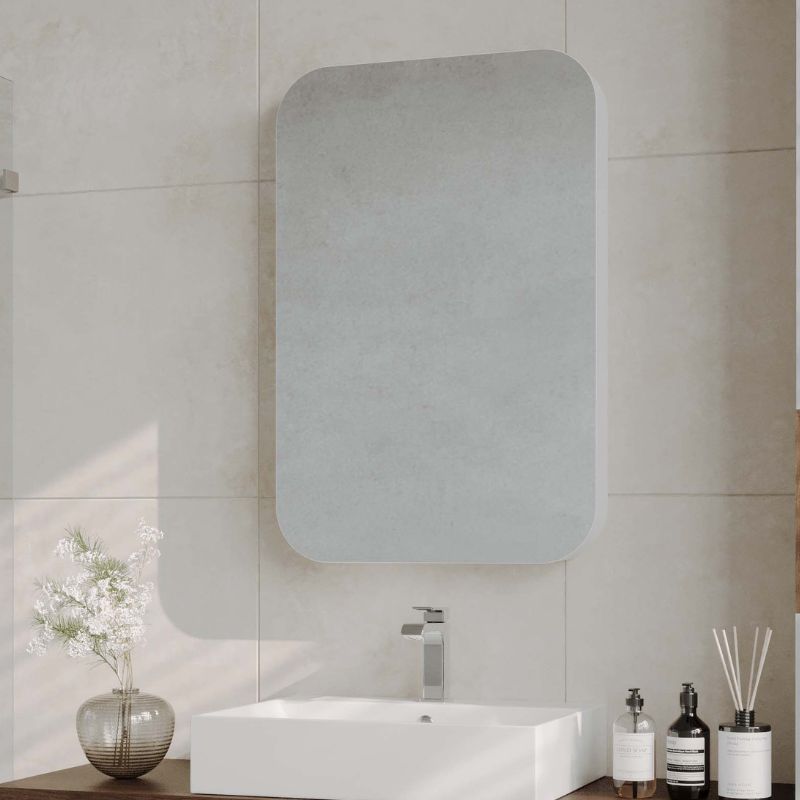 Zane Soft Rectangle White Shaving Cabinet – Mirrors Direct