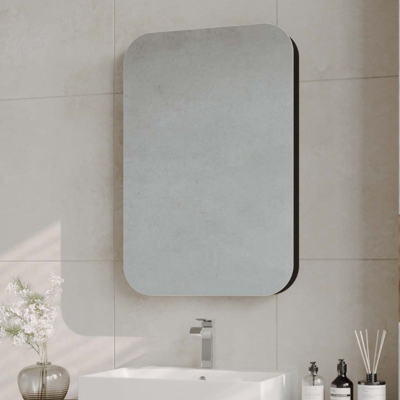 Zane Soft Rectangle Black Shaving Cabinet – Mirrors Direct