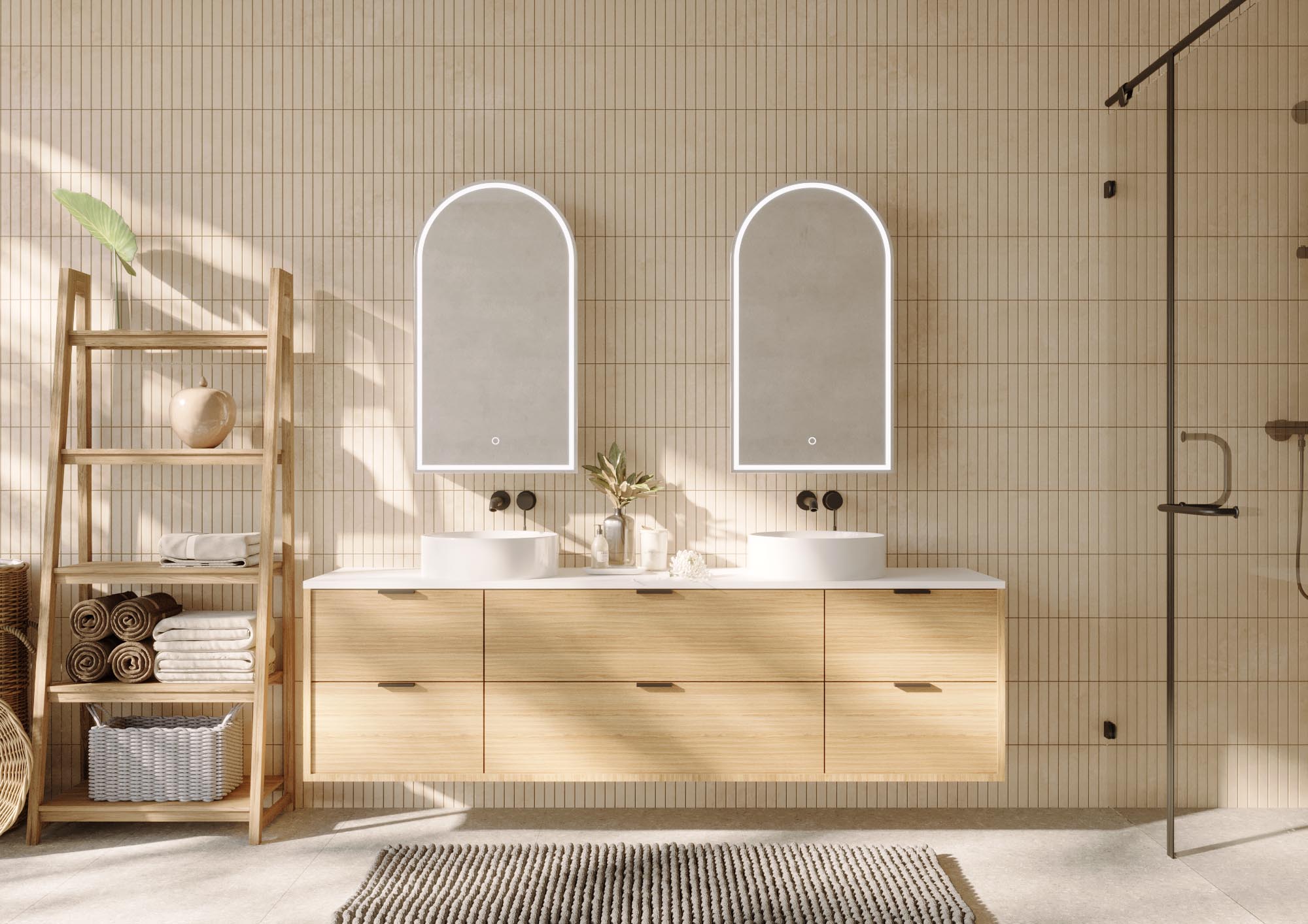 Remer Blanca Arched LED Shaving Cabinet – Mirrors Direct