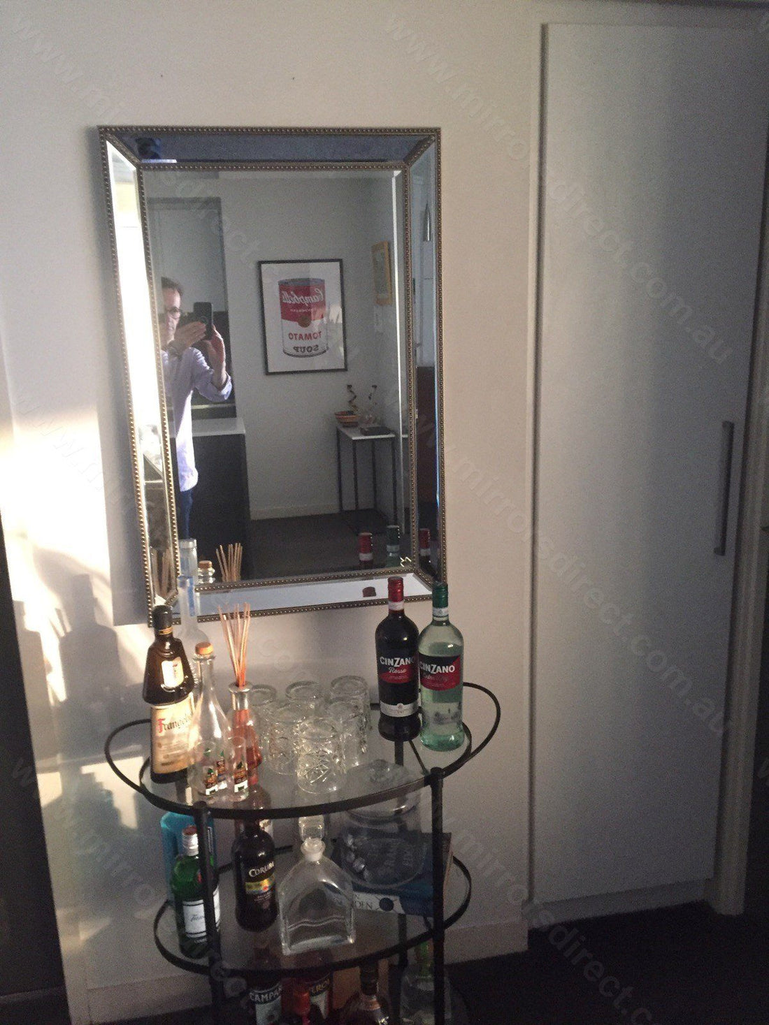 Zeta Wall Mirror - Antique Silver - Lowest Price w/ Free Shipping ...