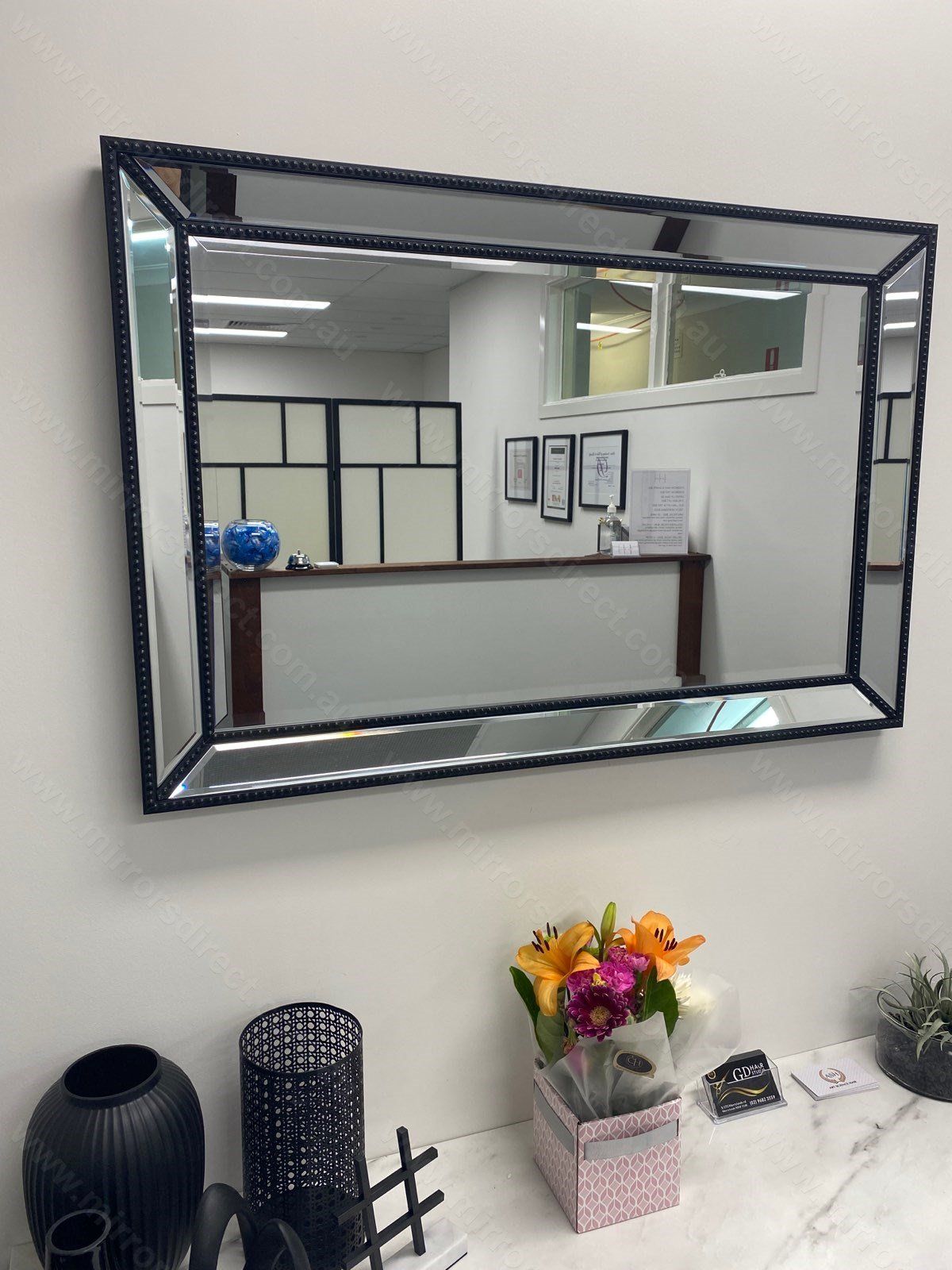 Zeta Wall Mirror - Black - Lowest Price w/ Free Shipping – Mirrors Direct