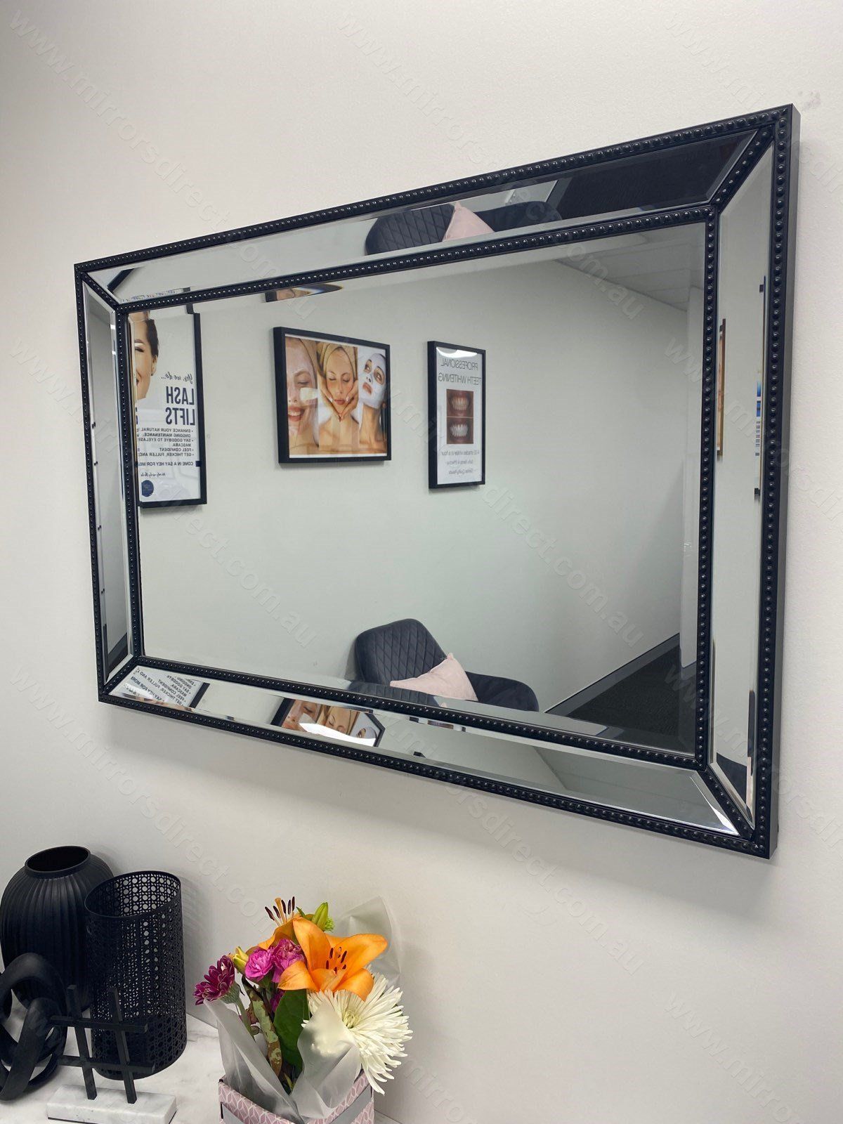 Zeta Wall Mirror - Black - Lowest Price w/ Free Shipping – Mirrors Direct